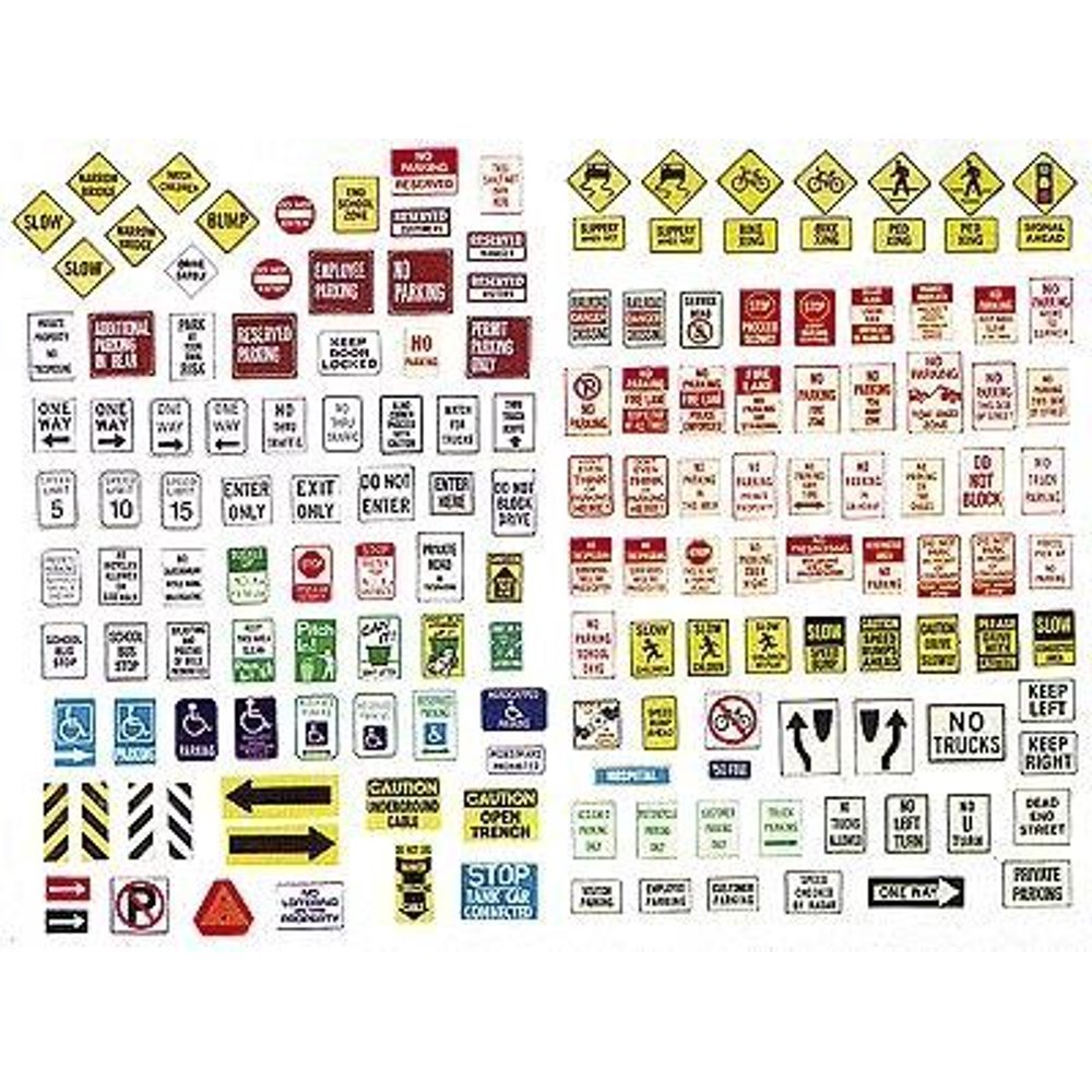 Ho Scale Road Signs Uncommon Street & Parking - Walmart.com - Walmart.com