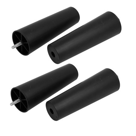 M8 Male Thread 200mm Height Anti-Slip Glide Leveling Foot Black 4pcs ...