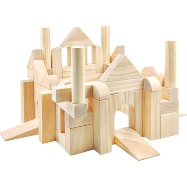 Melissa & Doug Standard Unit Solid-Wood Building Blocks With Wooden ...