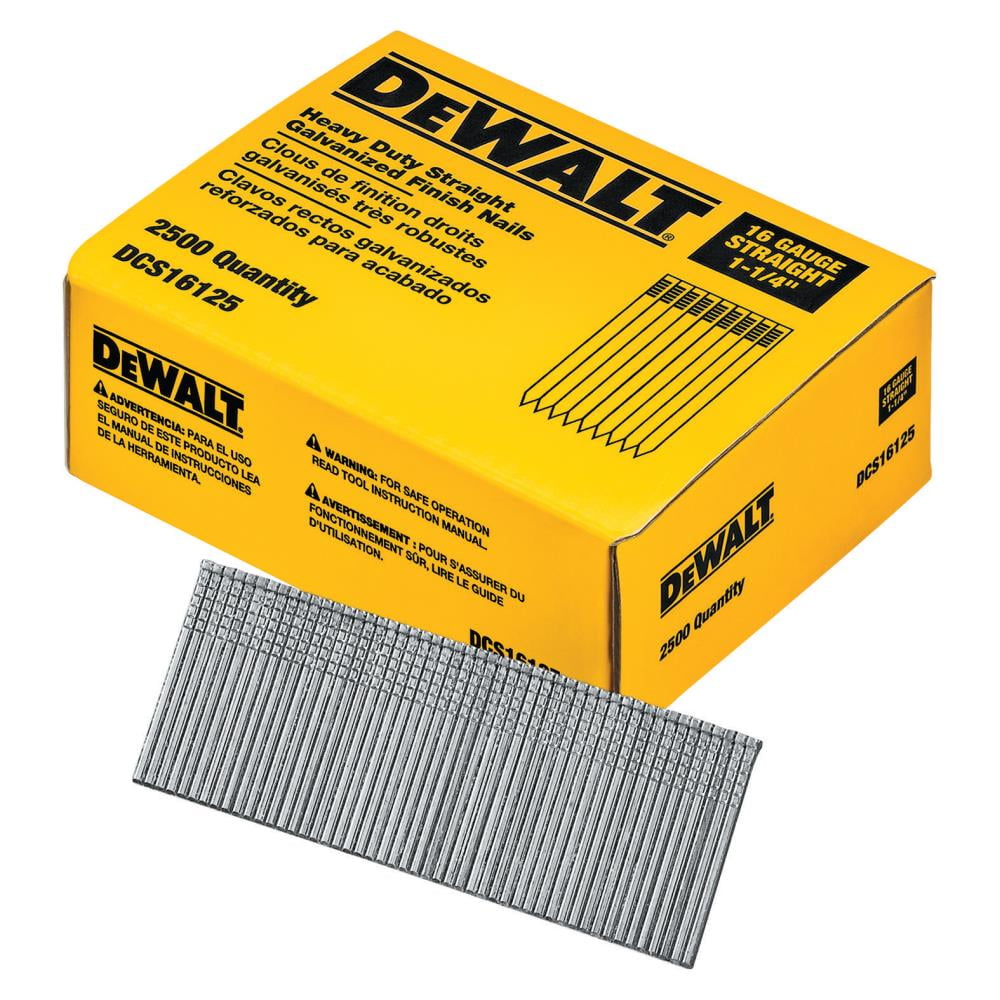 Dewalt-DCS16125 1-1/4 Straight 16 Gauge Finishing Nails (2,500 pk ...