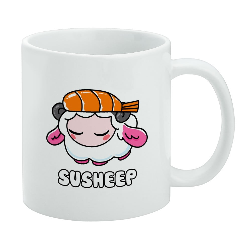 Cute Shrimp Sushi Susheep Sheep White Mug - Walmart.com