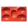 5-Cavities Egg Shaped Silicone Molds, Baking Supplies for Chocolate ...