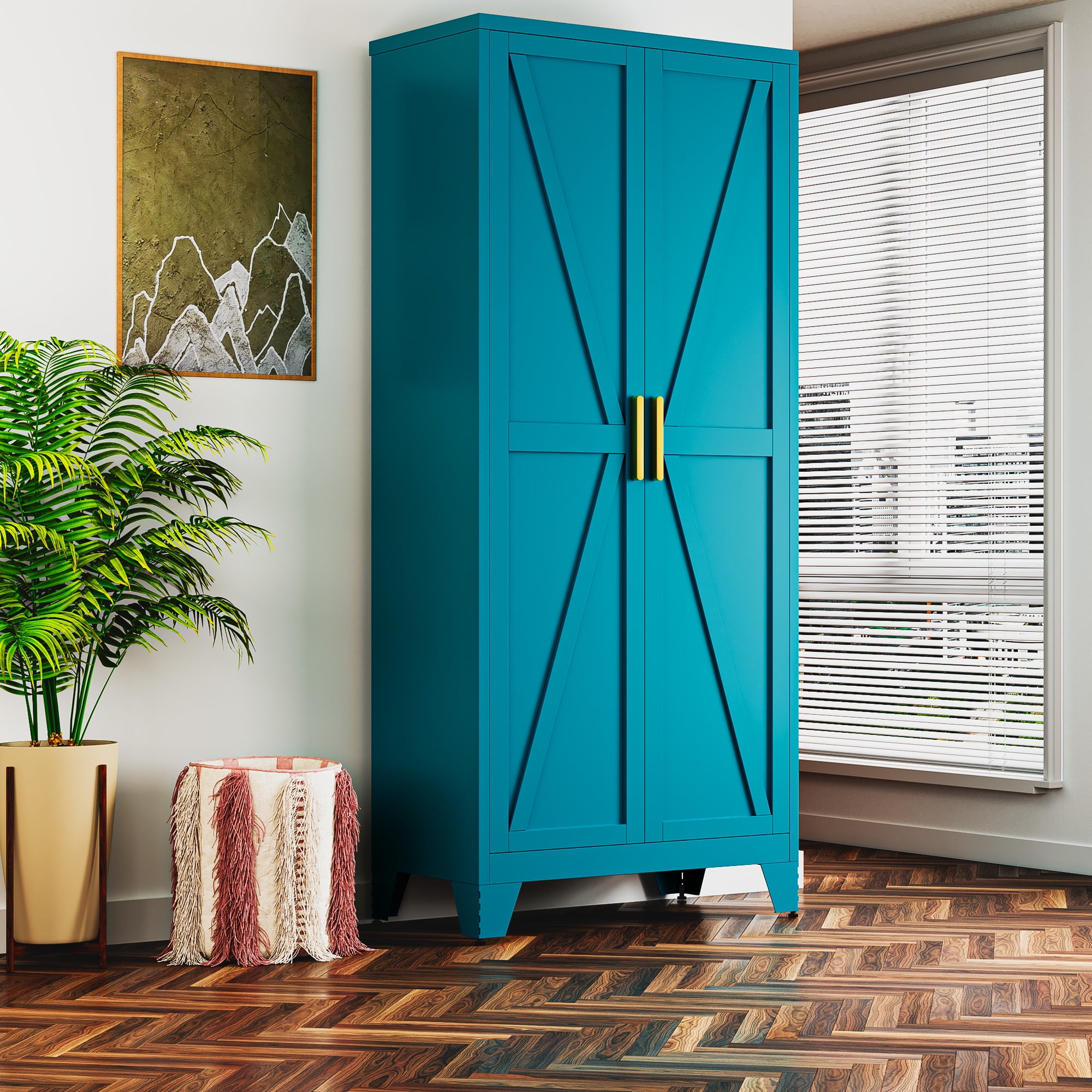 Click here for Chshin 71H Farmhouse Pantry 5-Tier Metal Storage C... prices