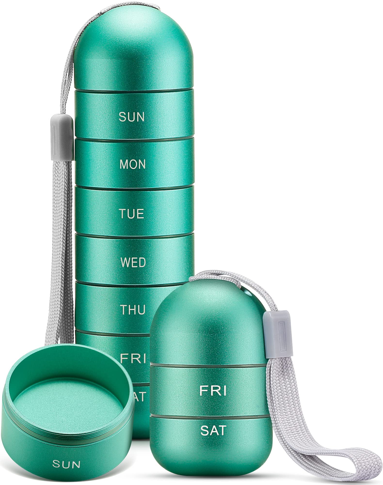 Metal Moisture Proof Weekly Pill Organizer, Stackable Aluminum Alloy ...