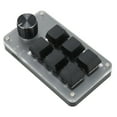 2024 6 Key Mini Keypad With Knob Rgb Light Blue Switch Wired Connection Plug And Play Diy