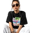 Cartoon Beach T Shirts for Women Short Sleeve Cotton Crewneck T-Shirt ...
