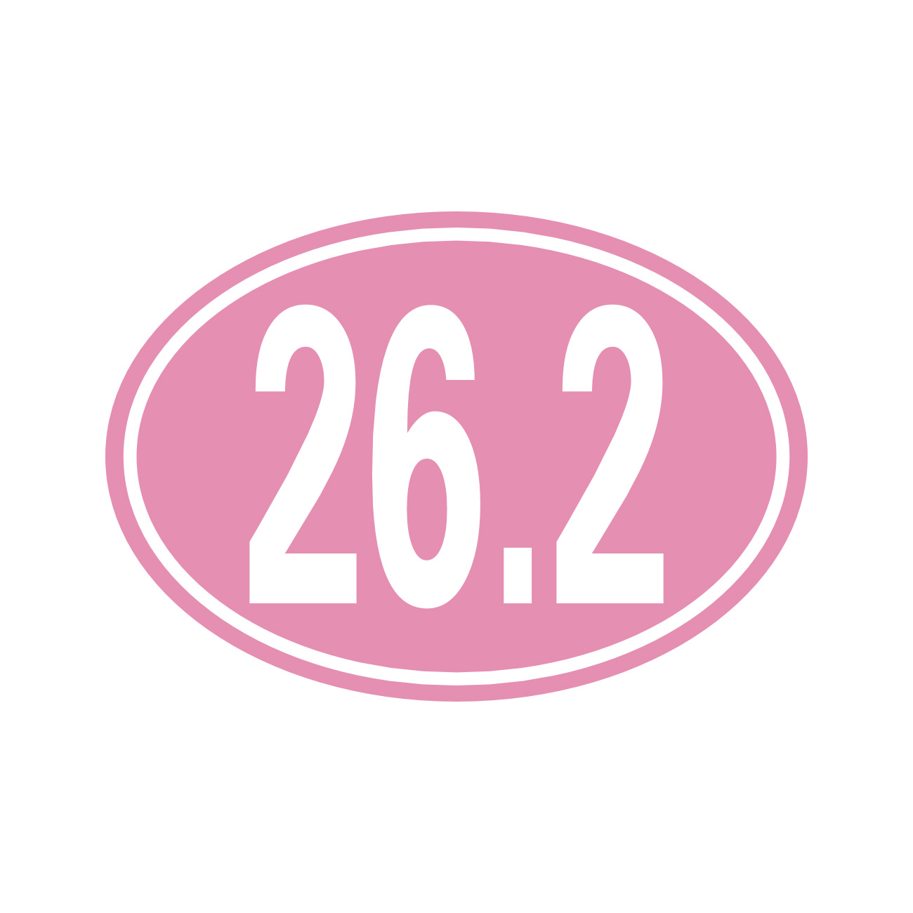 Oval 26.2 Sticker Decal Die Cut - Self Adhesive Vinyl - Weatherproof ...