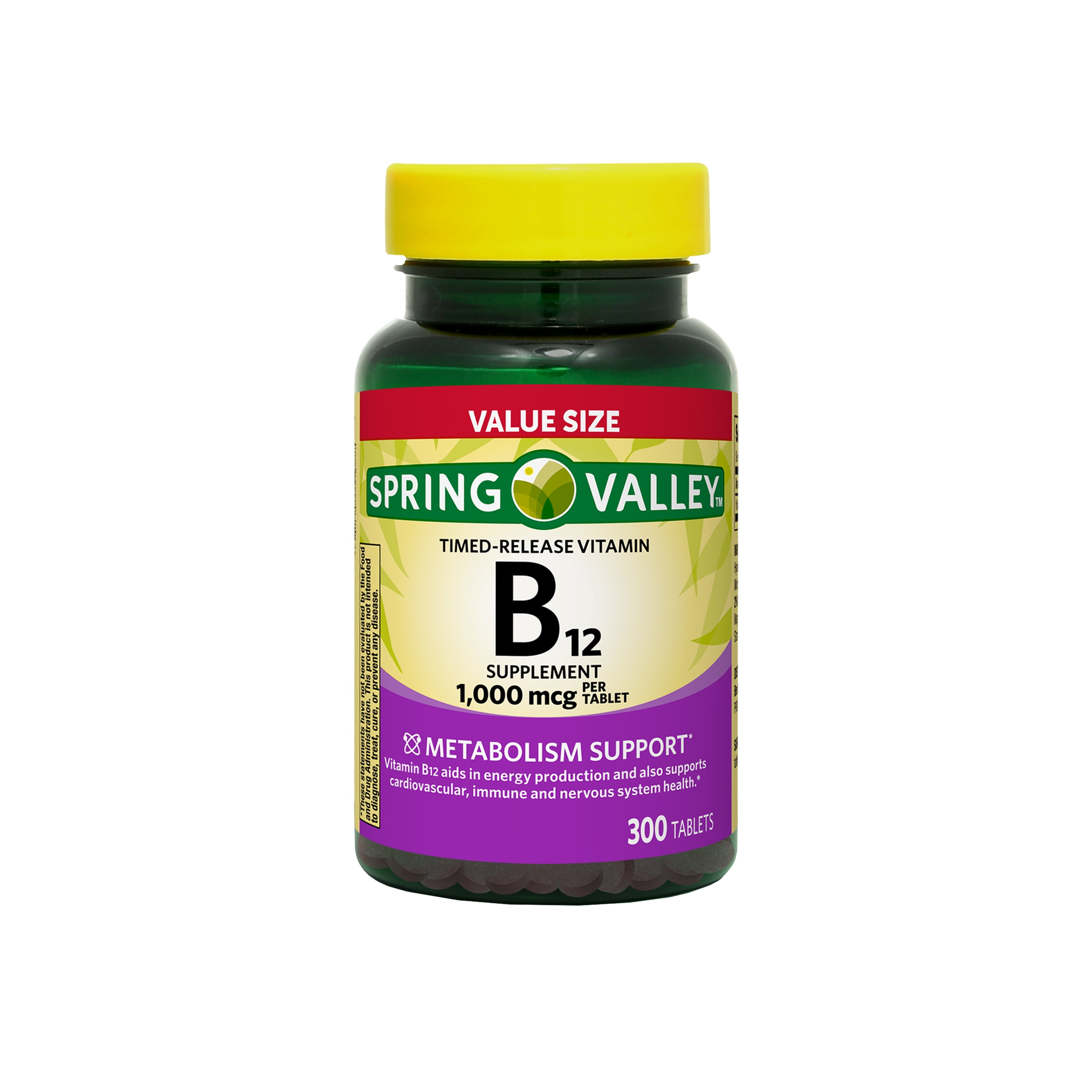 Spring Valley Vitamin B12 Timed-Release Tablets Dietary Supplement ...