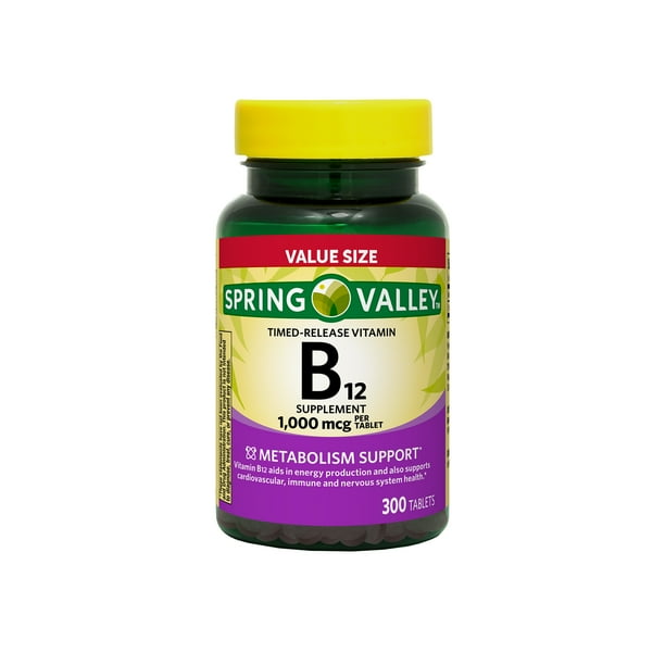Spring Valley Vitamin B12 Timed-Release Tablets Dietary Supplement ...