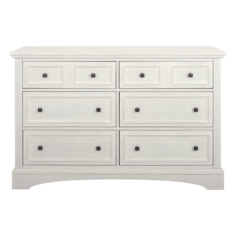 Farmhouse Basics 6 Drawer Dresser 2/CTN in Rustic White Finish ...