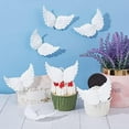 12PCS 3" 3D Mini White Feather Plastic Angel Wings Small Christmas Tree ...