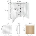 Design House 30" Wood Wall Mounted Mirrored Tri-View Bathroom Medicine Cabinet, White - Walmart.com