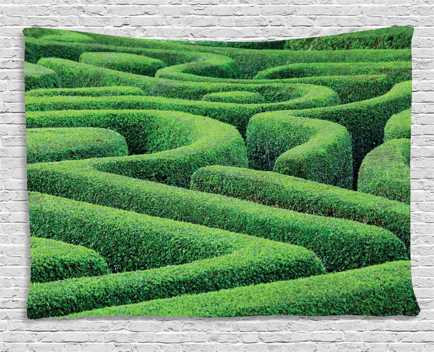 Garden Tapestry, Green Plant Maze Growth Ecology and Nature Theme ...