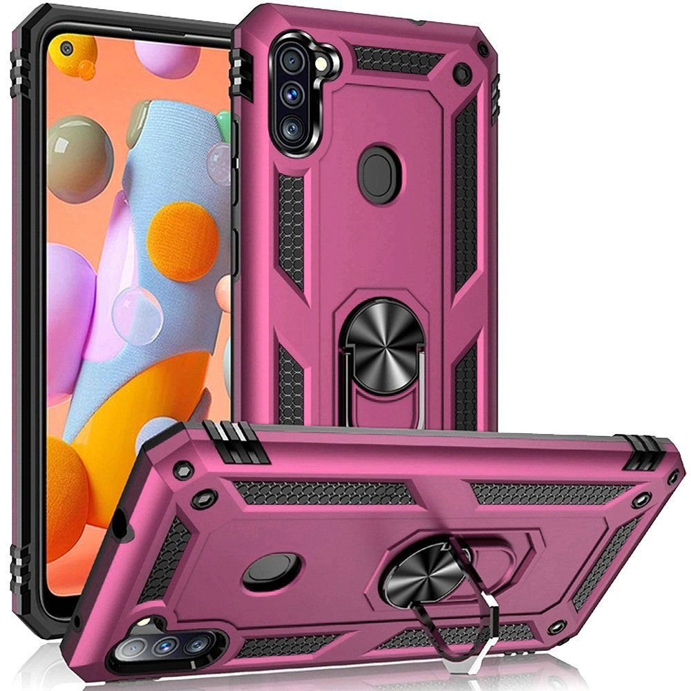 For Samsung Galaxy A11 Magnetic Ring Kickstand Hybrid Case Cover - Pink ...