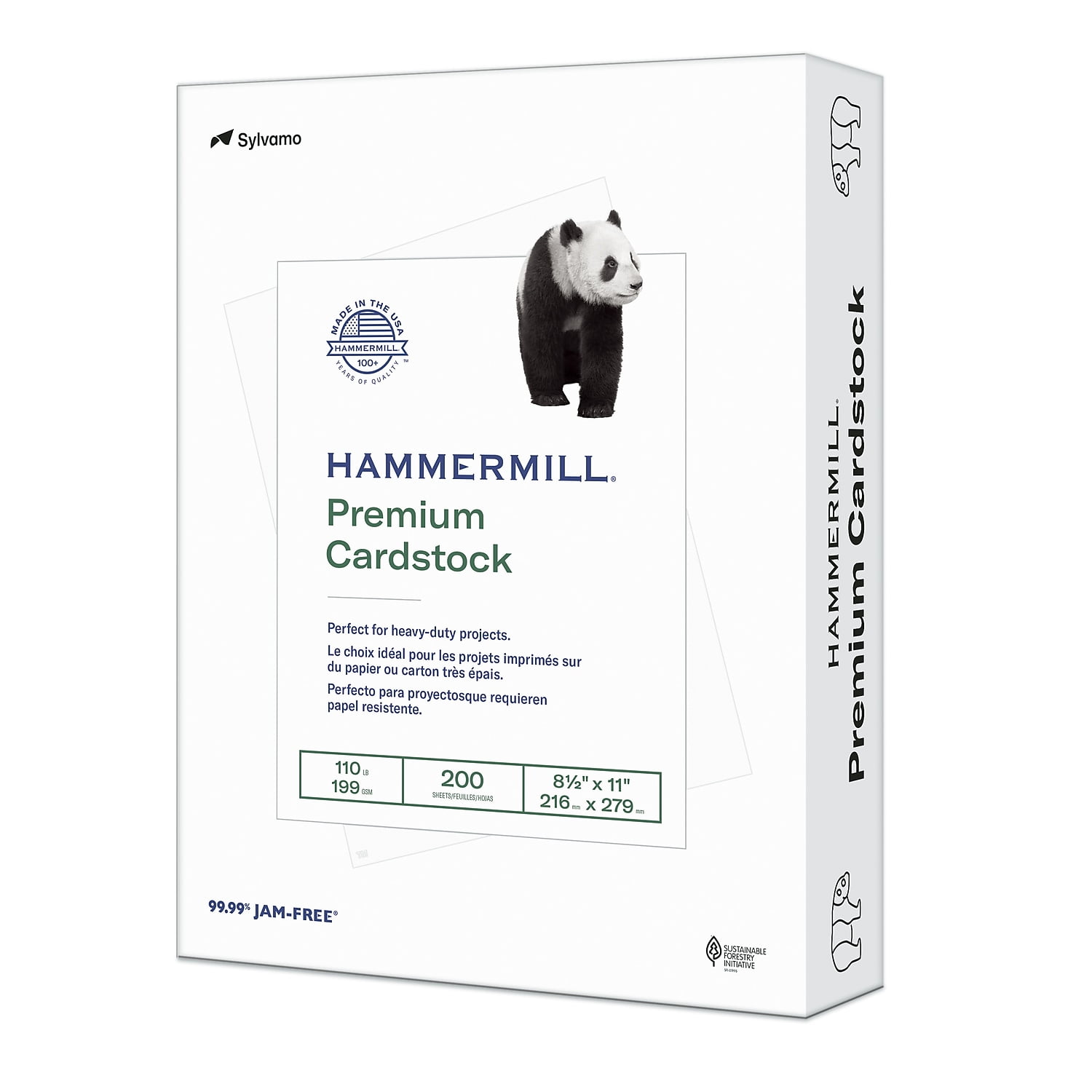 Hammermill Premium 110 lb. Cardstock Paper 8.5" x 11" White 200 Sheets ...