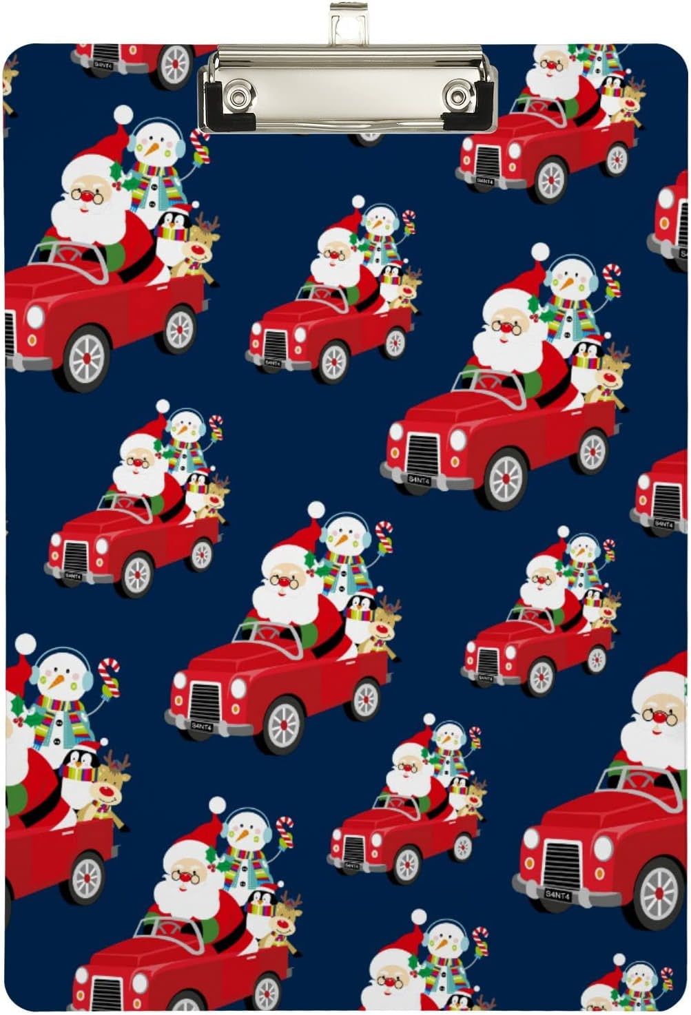 FMSHPON Christmas Santa Red Cars Clipboard Hardboard Wood Nursing Clip ...