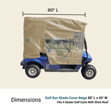 Covered Living Golf Cart Sun Shade Cover for 4 Seater Golf Cart Roof up ...