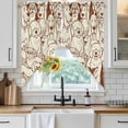 Beige Dag Swag Curtain Valance for Window 2 Panels Brown Lines Puppy ...