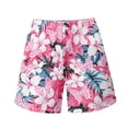 Binienty Hibiscus Floral Print Men's Swim Trunks, Adjustable Men's ...