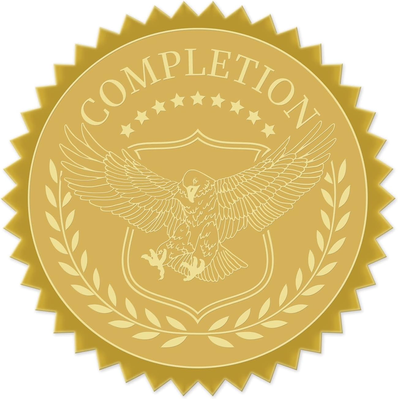 25Sheet Gold Foil Certificate Seals Eagle Self Adhesive Embossed ...