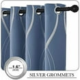 Living Room Curtains 102" Length 2 Panels Burg, Stone Blue, Extra Long ...