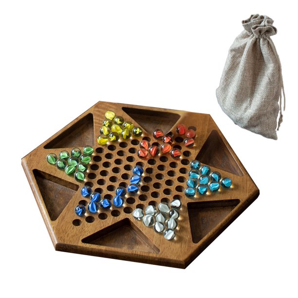 stanreset Checkers Chinese Chess Bead Game Board Kids Glass Marbled ...