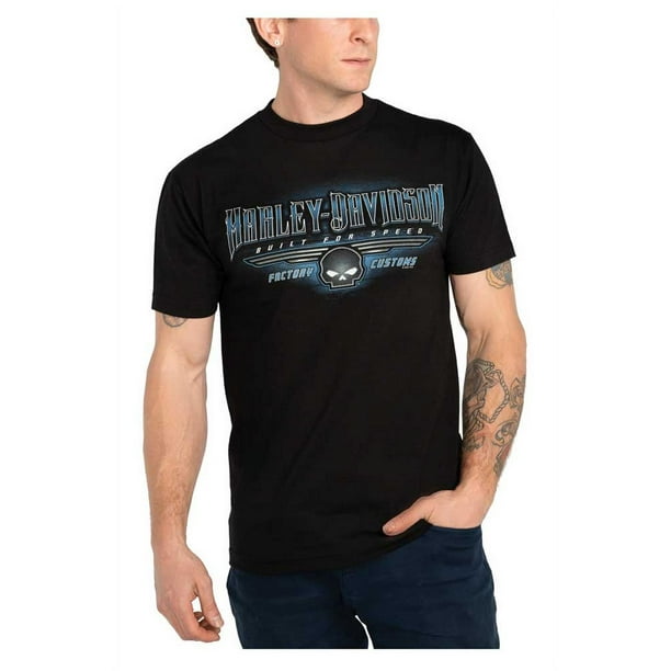 Harley-Davidson Men's Slasher Skull Short Sleeve Crew-Neck T-Shirt - Black (3XL), Harley ...
