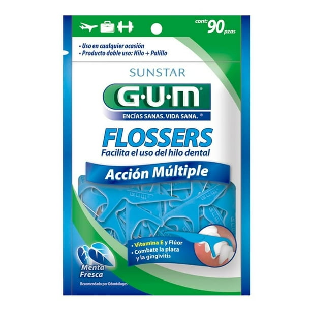 Palillos con hilo dental GUM Flossers 90 pzas | Walmart en línea