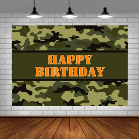 densenon Army Soldier Birthday Party Backdrop Military Green Camouflage ...