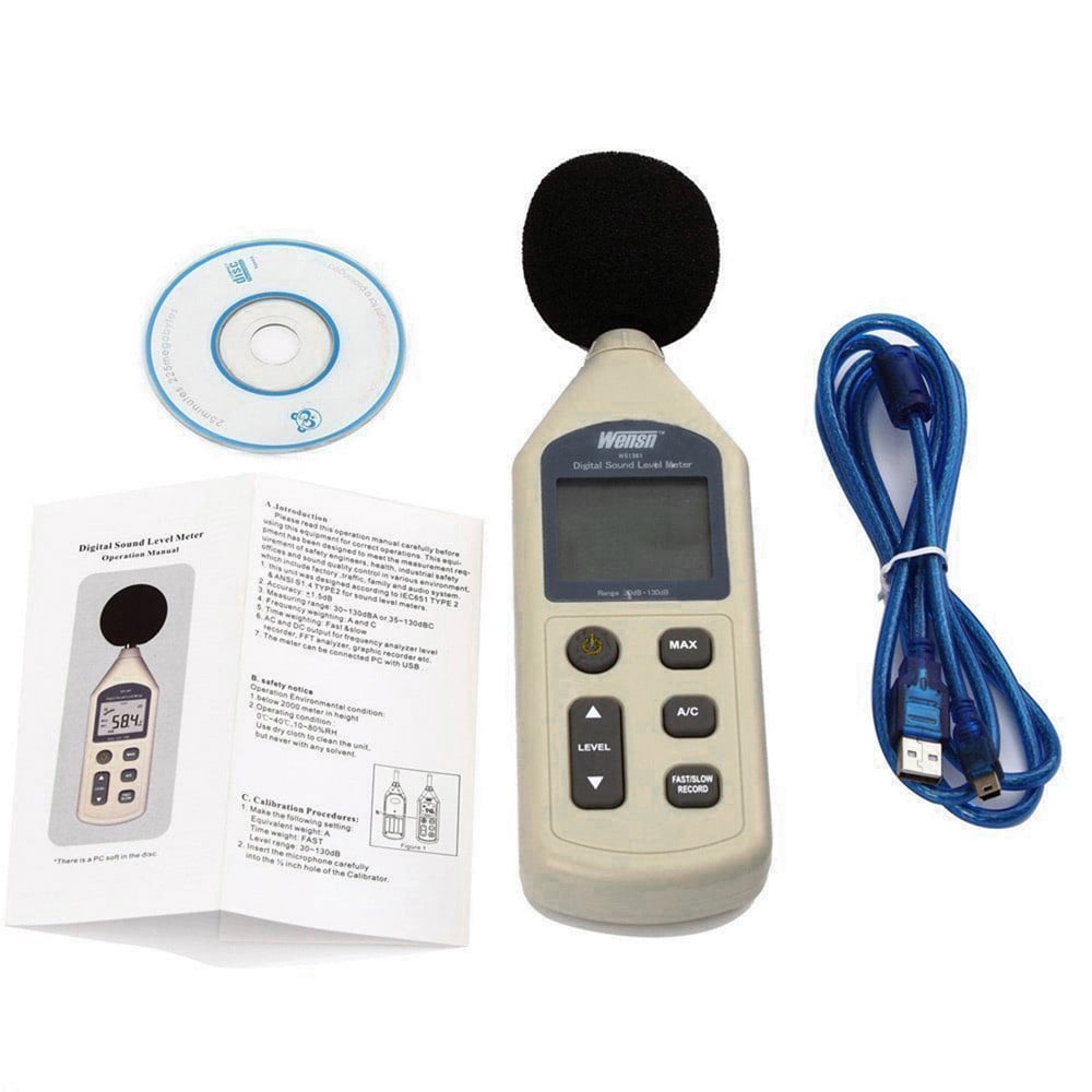 Buy Digital Sound Level Noise Meter Decibel Detector Audio Measurement ...