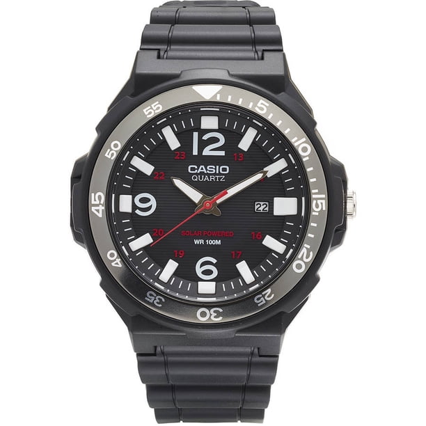 Casio - Men's Solar-Powered Analog Watch, Black - Walmart.com - Walmart.com