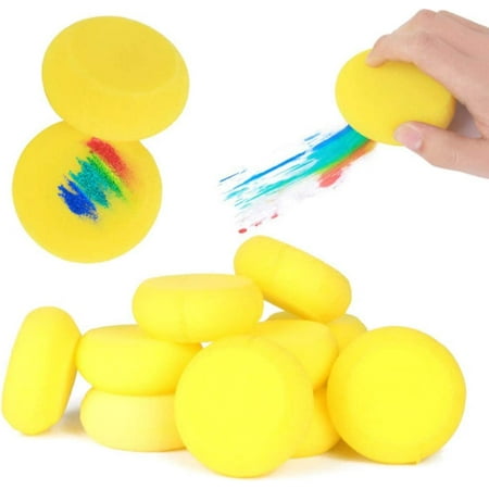 Round Foam Paint Brush Synthetic Sponge Brushes Watercolor Sponges ...