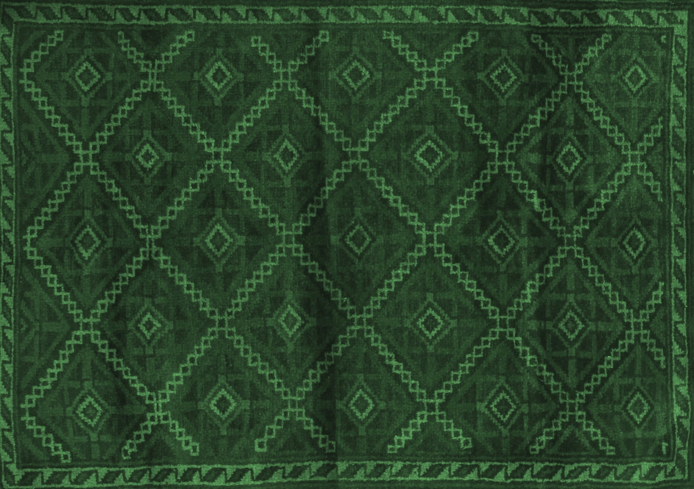Ahgly Company Indoor Rectangle Abstract Emerald Green Contemporary Area ...