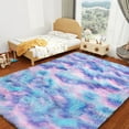 Kentaly Rainbow Soft Fluffy Area Rug for Living Room Bedroom Shaggy ...