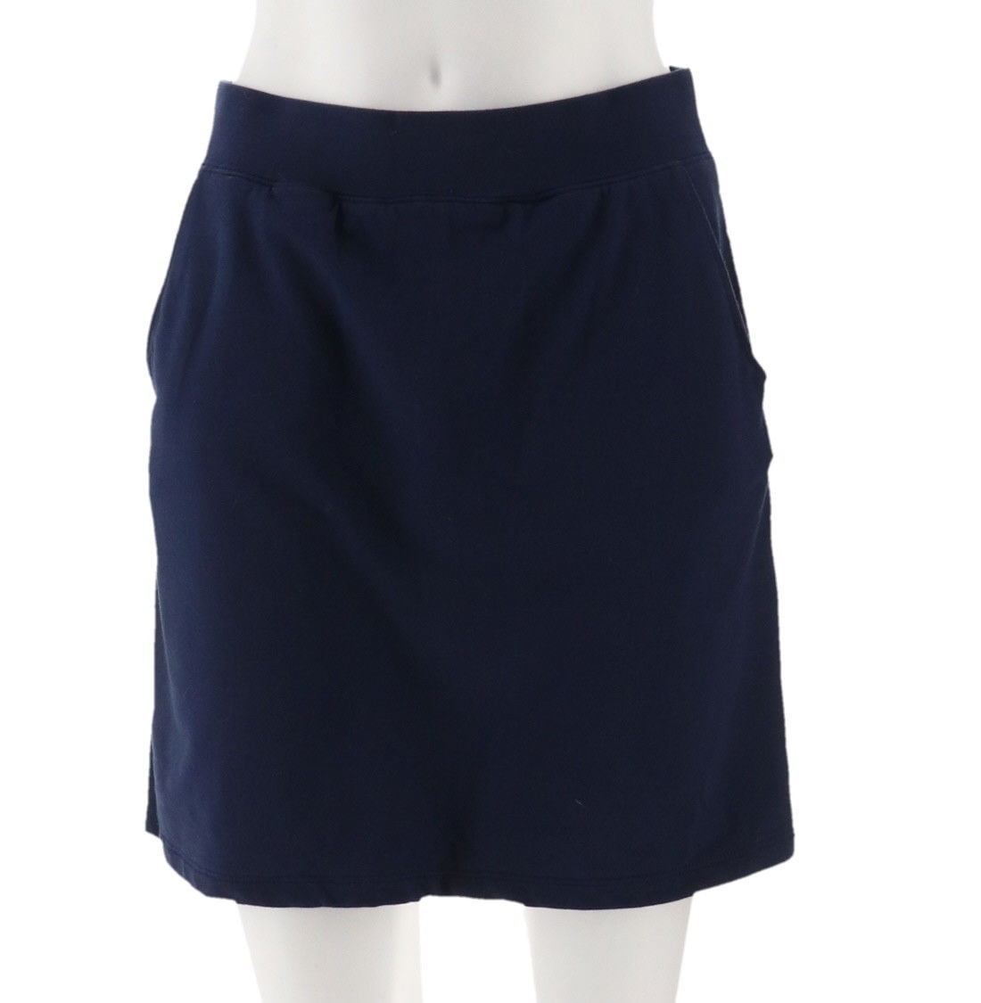 Denim And Co Essentials Pull On Knit Skort Pockets A231545
