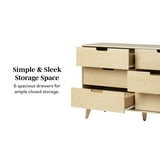 Walker Edison Modern 6-Drawer Dresser with Cut-Out Handles, Riviera ...