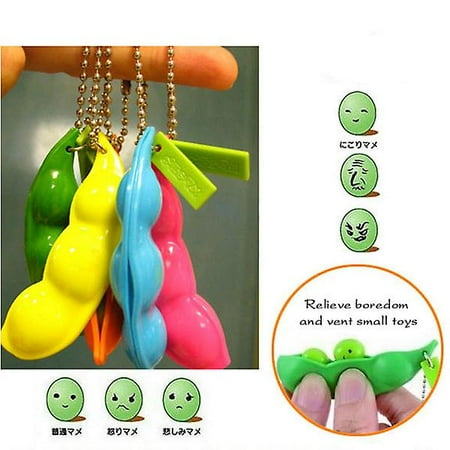 Fidget Bean Fidget Toy Squeeze Soybean Bean Edamame Keychain Relief ...
