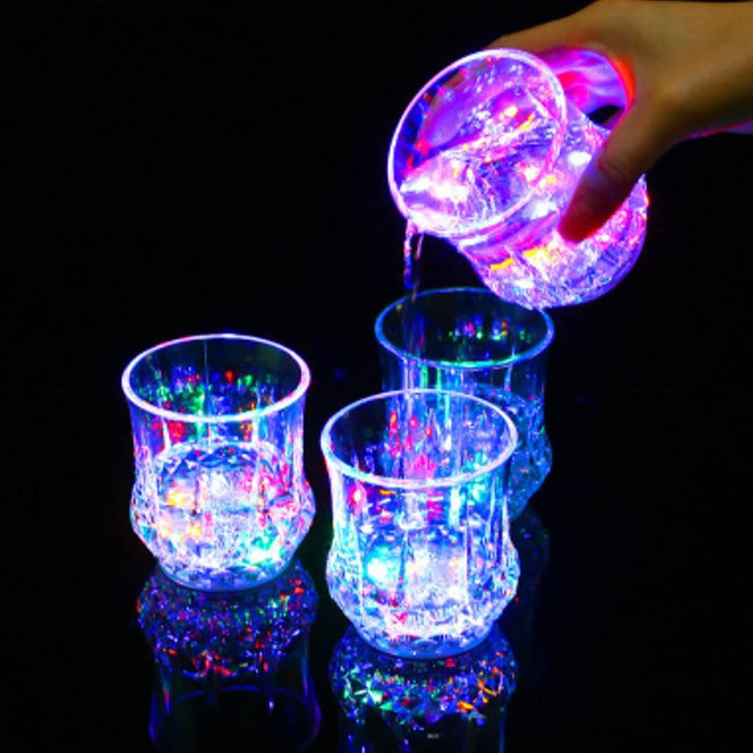 Set of 6 Light Up Cups Party Cups Led Luminous Beer Mugs Glowing Cup ...