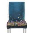 Eheartsgir Blue Floral Dining Chair Covers, Stretch Polyester Fabric ...