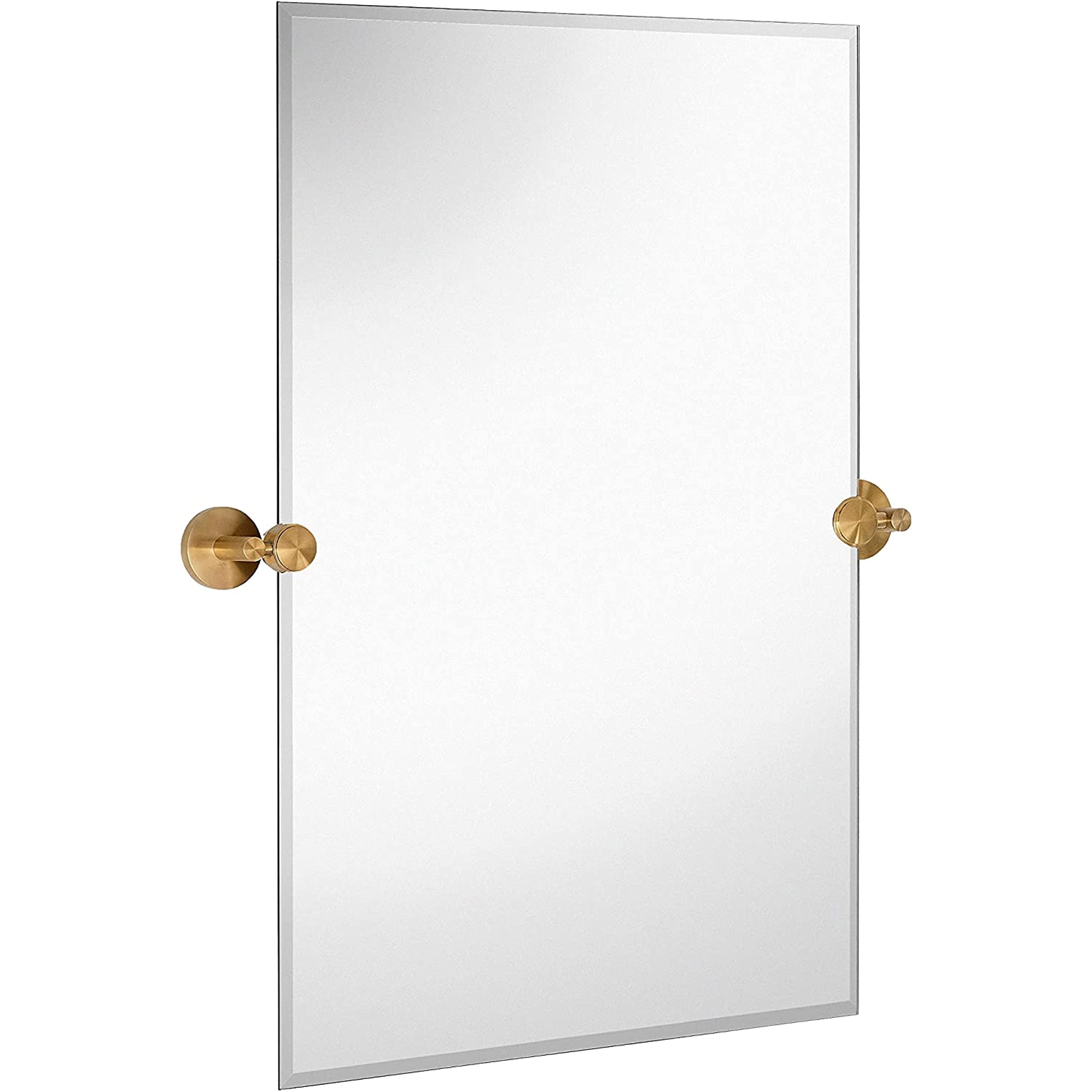 Hamilton Hills 20" x 30" Rectangle Round Gold Pivot Mirror - Walmart.com
