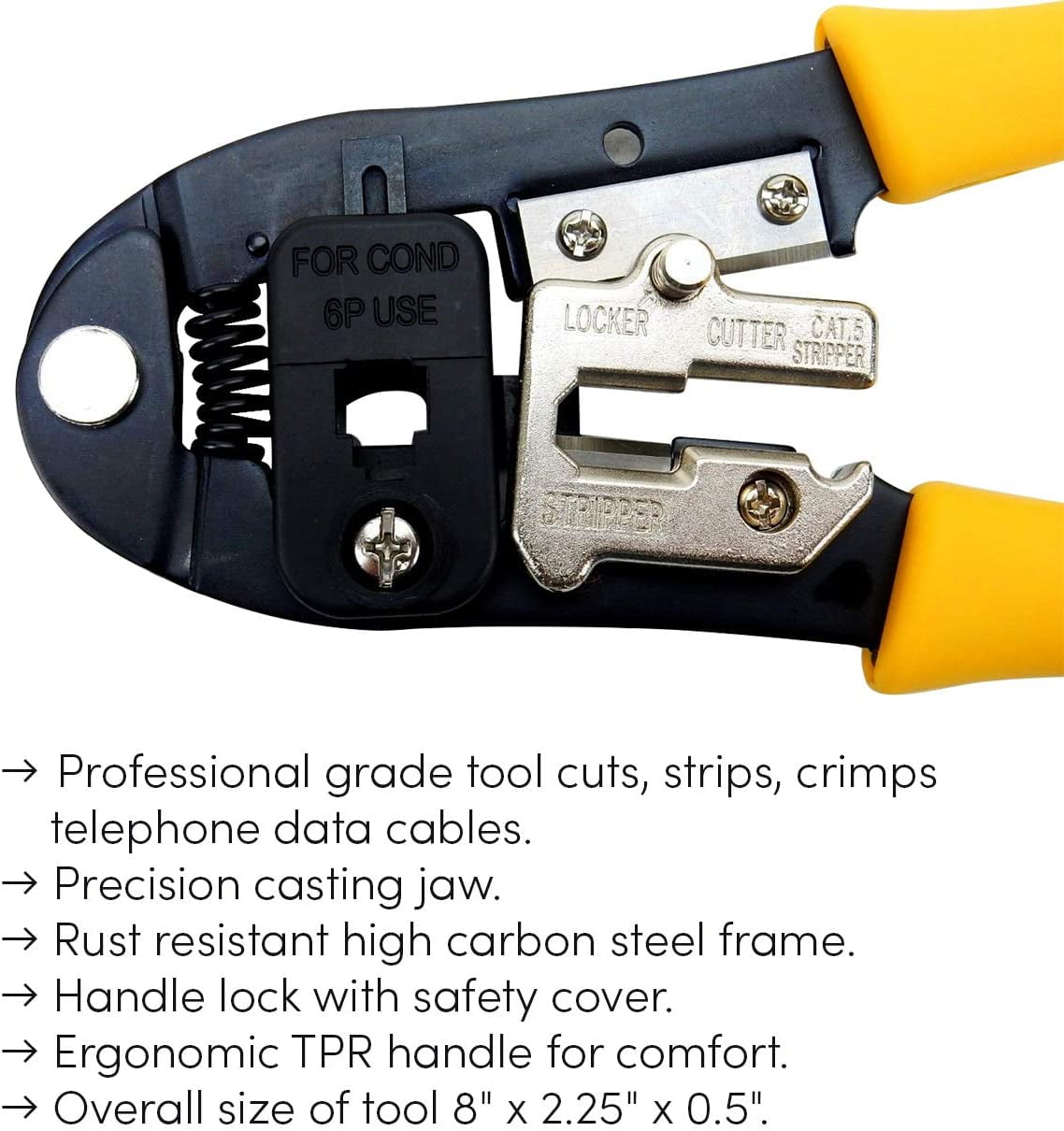 Buy Telephone Crimping Tool - RJ11 Crimper - RJ12 Crimper - Pro Com ...