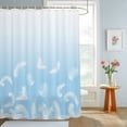 Bathroom Shower Curtain Animal Feather Blue Gradient Waterproof Shower ...