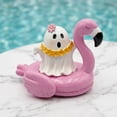9.8 Inch Ghost on Flamingo Pool Float Figurine, Here Lies Summer Style ...