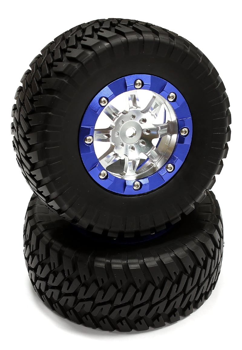 Integy RC Toy Model Hop-ups C25104BLUE Billet Beadlock Wheels (2) w ...