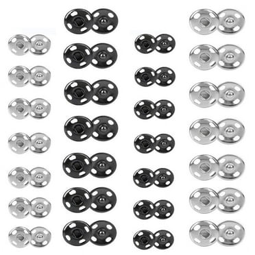 50 Sets Sew On Snaps Buttons Metal Snaps Fasteners Press Studs Buttons ...