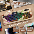 ZIYOULANG M96 Dual Mode Wireless Gaming Keyboard with 2.4G & BT5.0, 90% ...