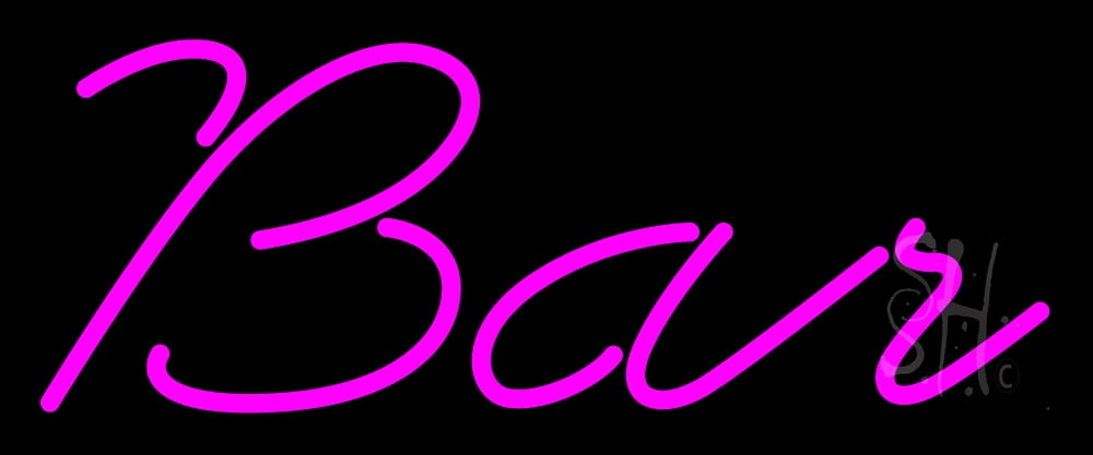 Cursive Bar LED Neon Sign 6 x 15 - inches, Clear Edge Cut Acrylic ...