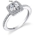 0.86 ct Cushion Cut Cubic Zirconia Pave Ring in Sterling Silver ...