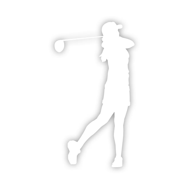 Woman Golfer Sticker Decal Die Cut - Self Adhesive Vinyl - Weatherproof ...