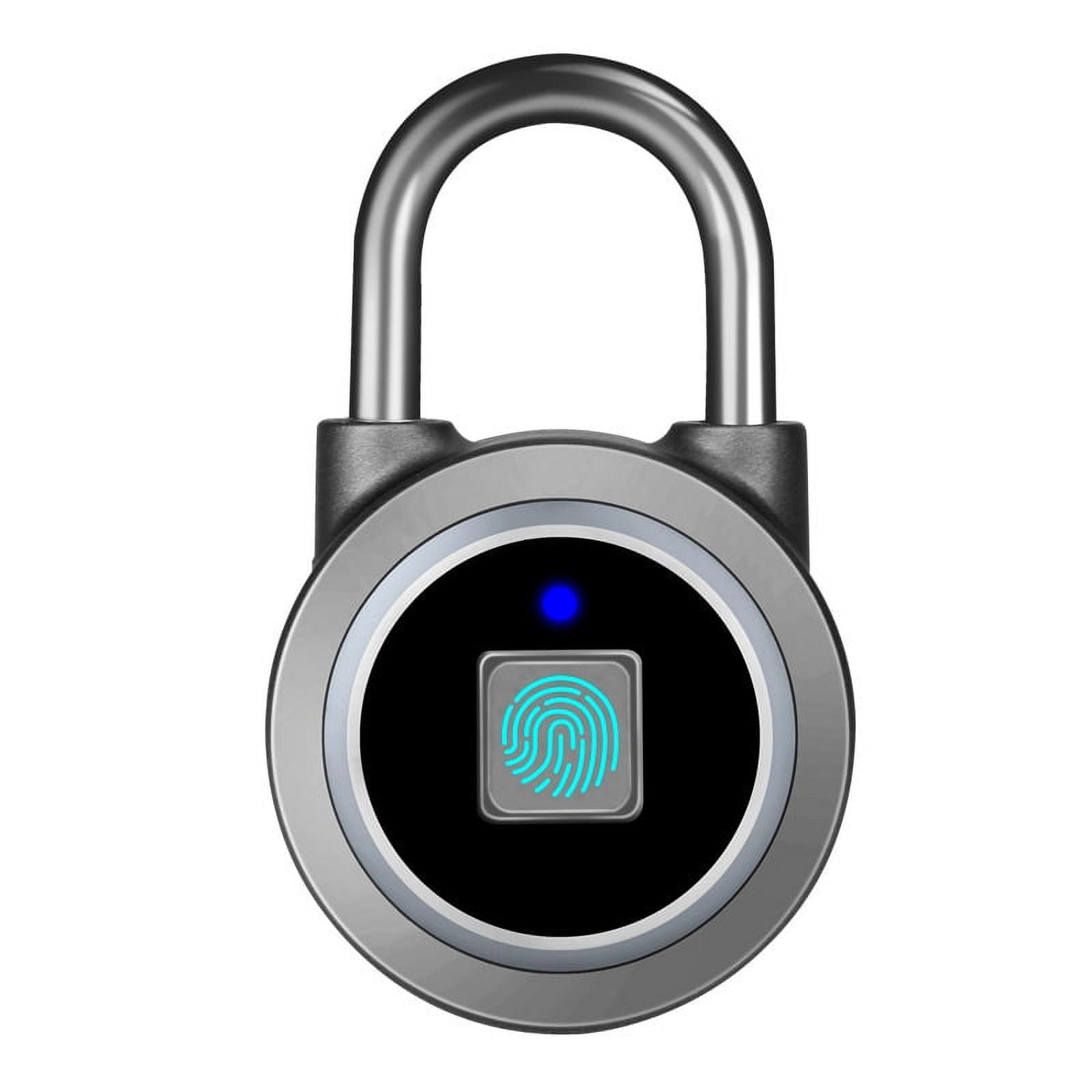 Candado de huella digital gris, cerradura recargable USB sin llave de ...
